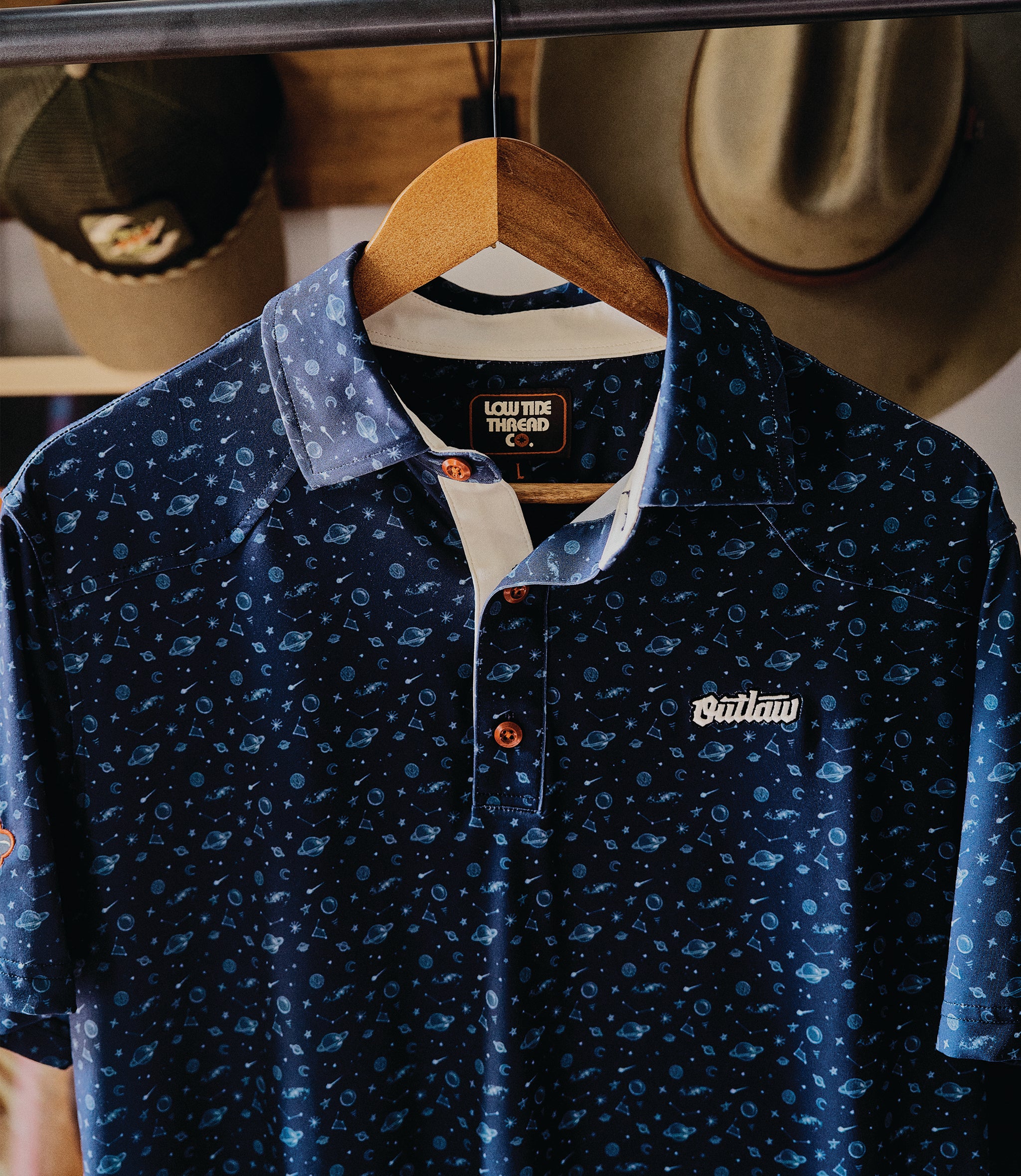 Outlaw TOUR Polo - Cosmos Pattern '24 Season – Low Tide Thread Co.