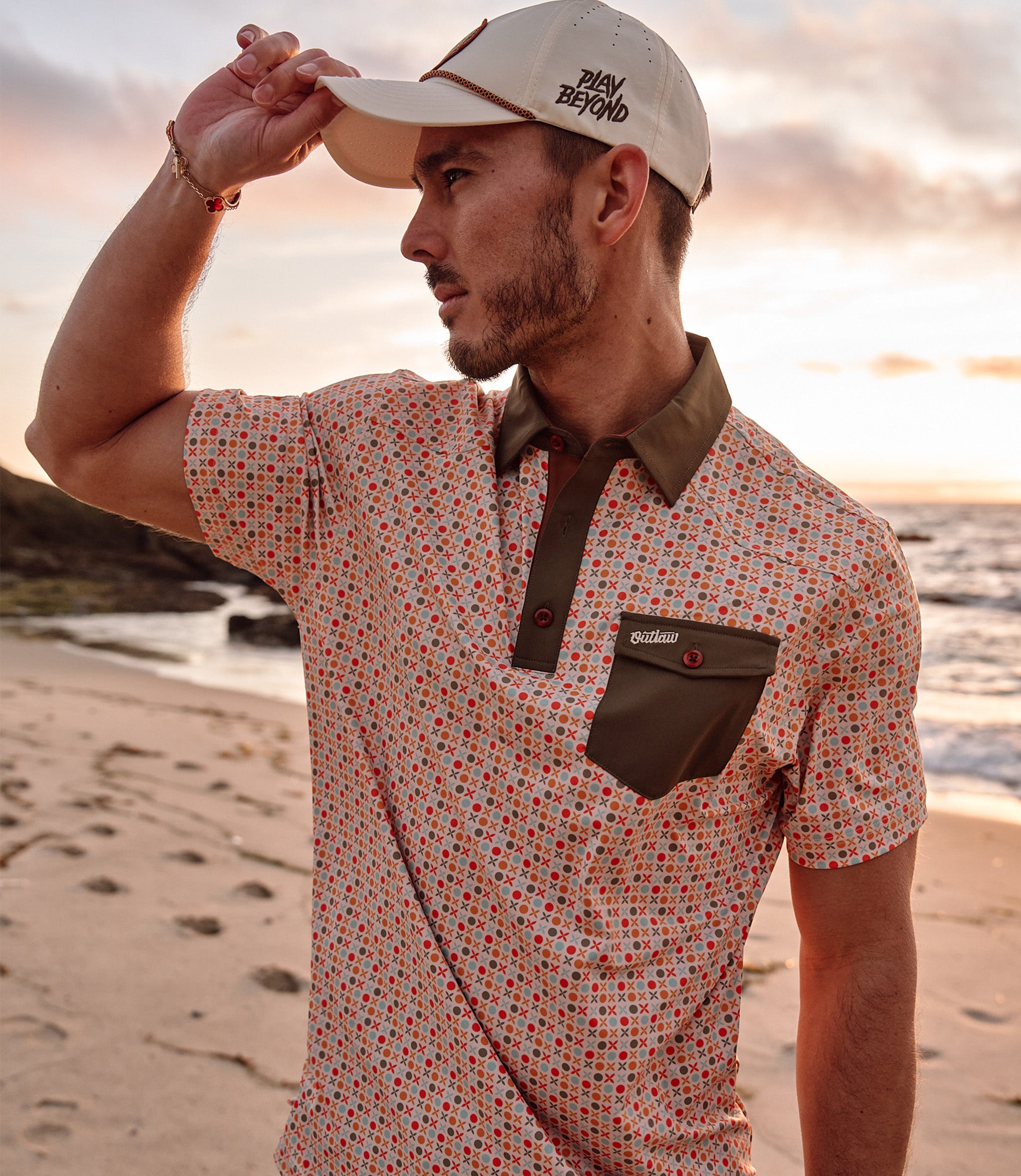 Outlaw TOUR Polo - Retro Pattern '24 Season – Low Tide Thread Co.